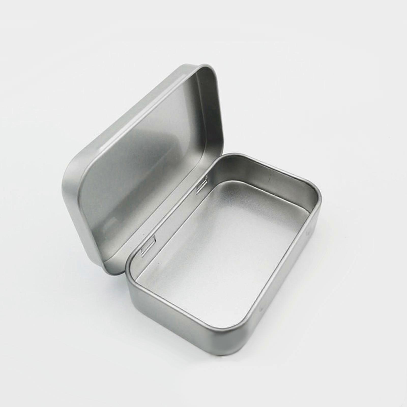 New Arrive 2Pcs Metal Hinged Tin Box Container Mini Portable Small ...