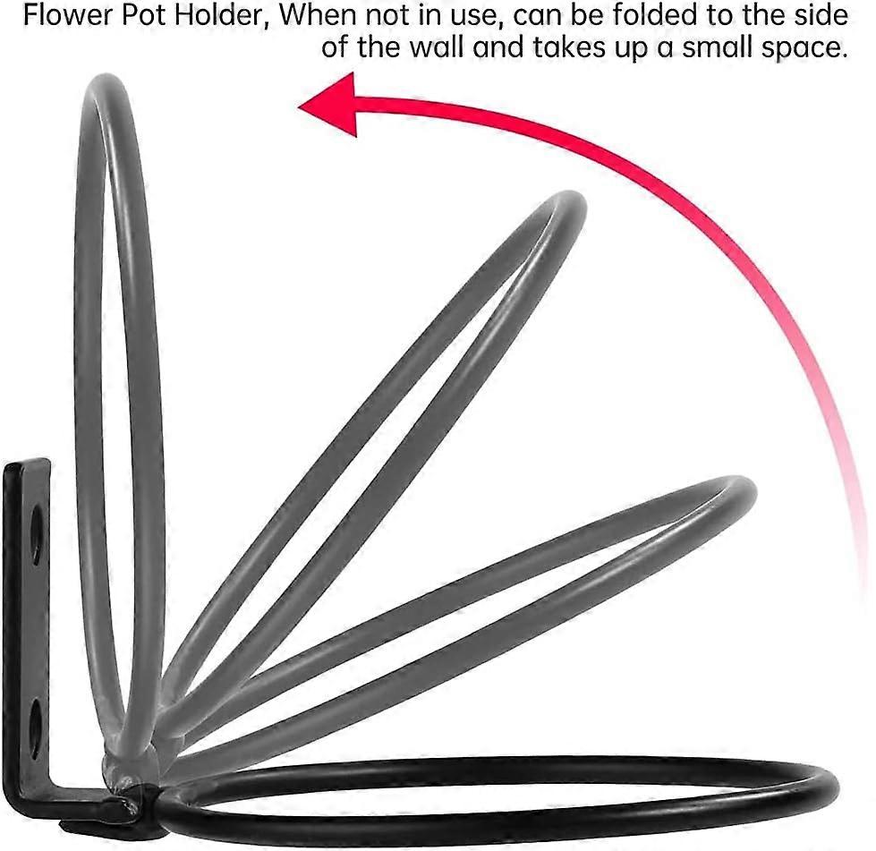 Set of 3 Wall Mounted Flower Pot Holder, Foldable Metal Flower Pot ...