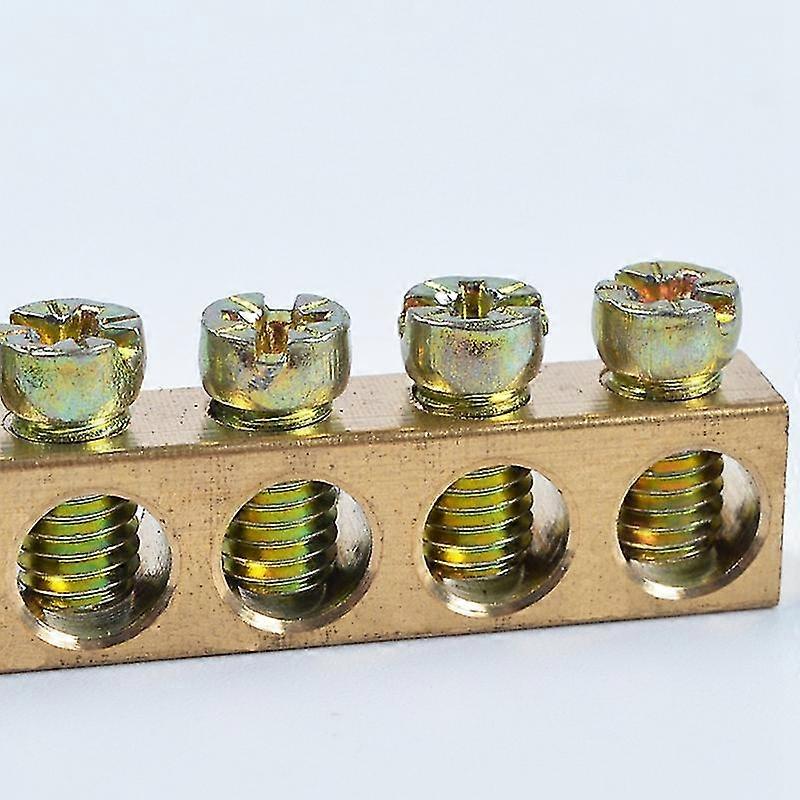 Terminal Block Blue Terminal Bus Bar 10 Positions Screw Brass Terminal ...