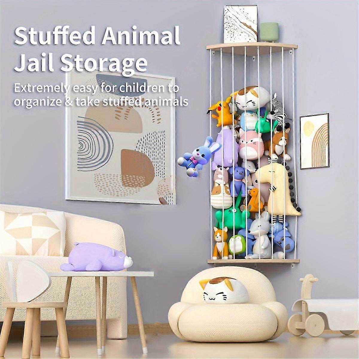 Corner Stuffed Animal Zoo, Large Stuffed Animals Storage, Vertical Toy ...