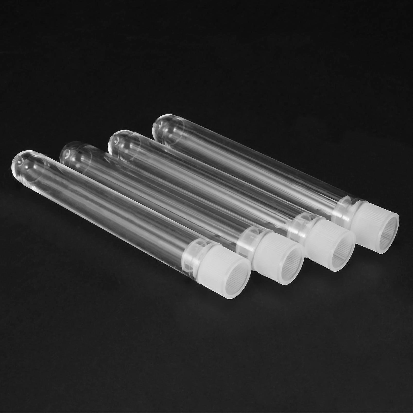 100Pcs Clear Plastic Test Tubes with White Screw Caps Bottles | Fruugo UK
