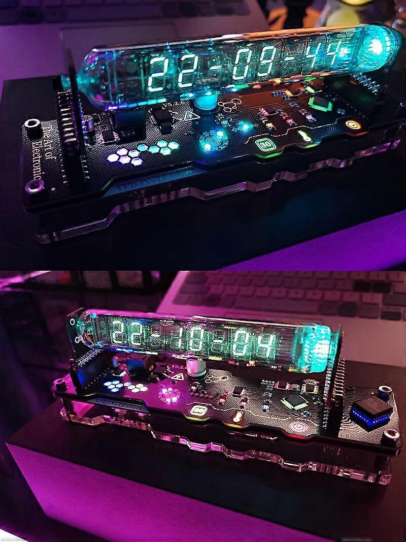VFD IV18 Vacuum Fluorescent Tube Clock Cyberpunk RGB LED Nixie Table ...