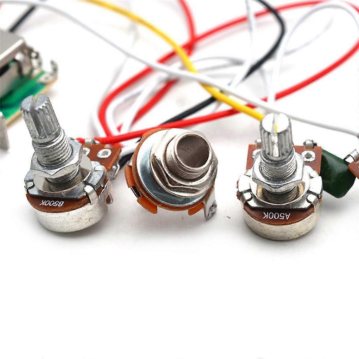 Strat Guitar Wiring Harness Prewired 3X 500K Pots 1 Volume 2 Tone ...