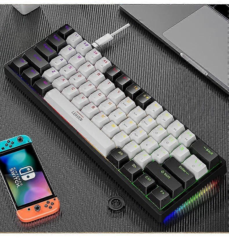 K620 Hotswap Mini Gaming Mechanical Keyboard 61 Keys RGB Type-C Wired ...