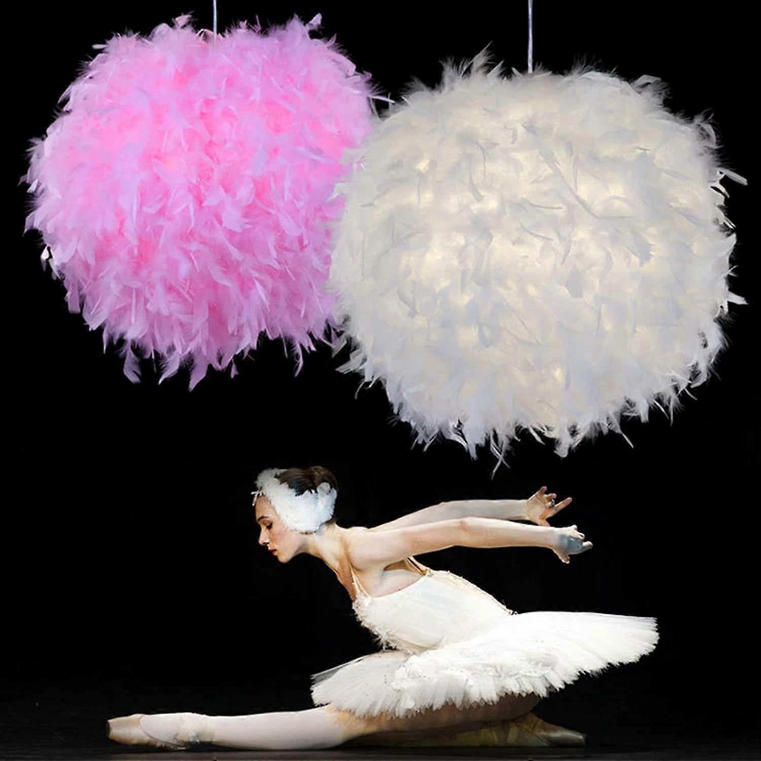 Feather Light Shade For Ceiling Pendant Light 30cm Fluffy Lamp Shade ...