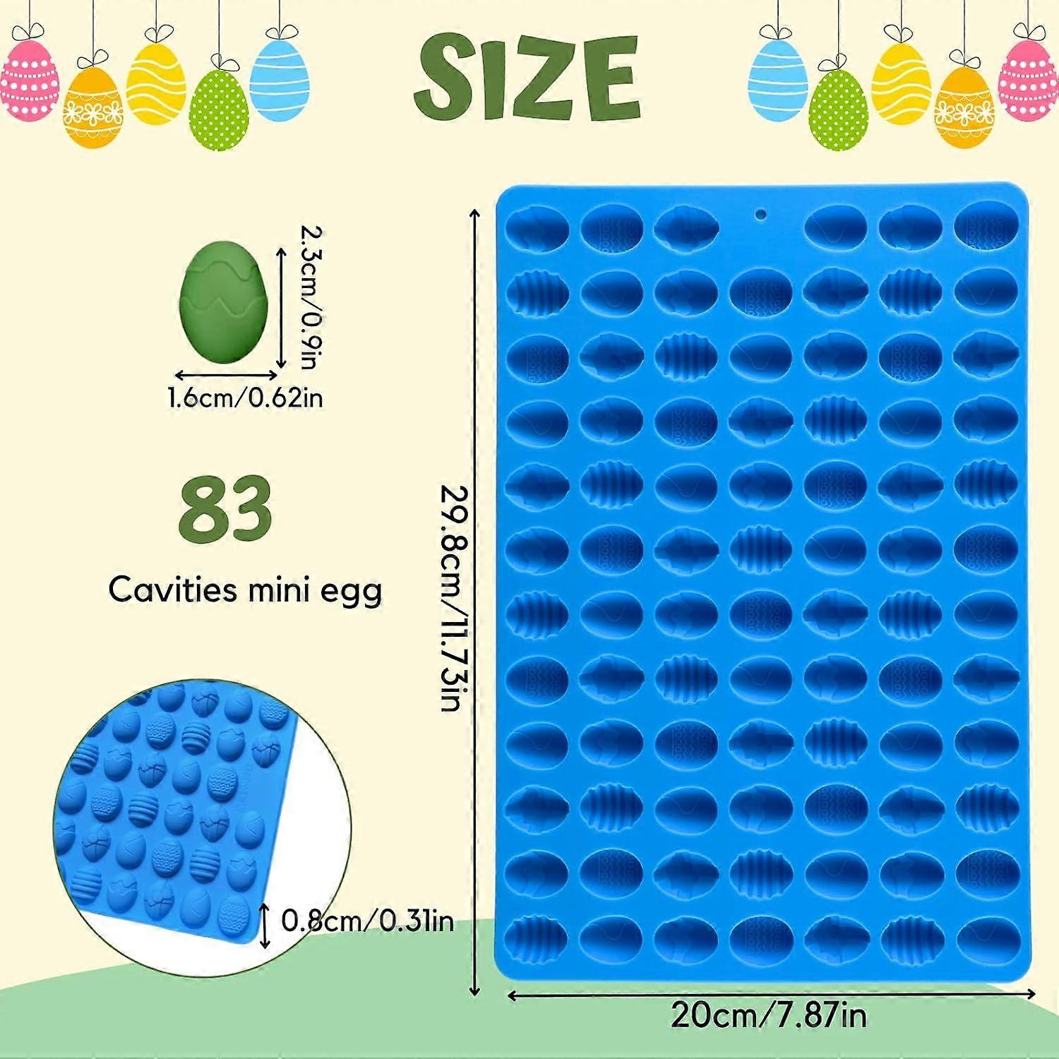 Easter Silicone Mold, 83 Cavity Mini Easter Egg Mold, Suitable for ...