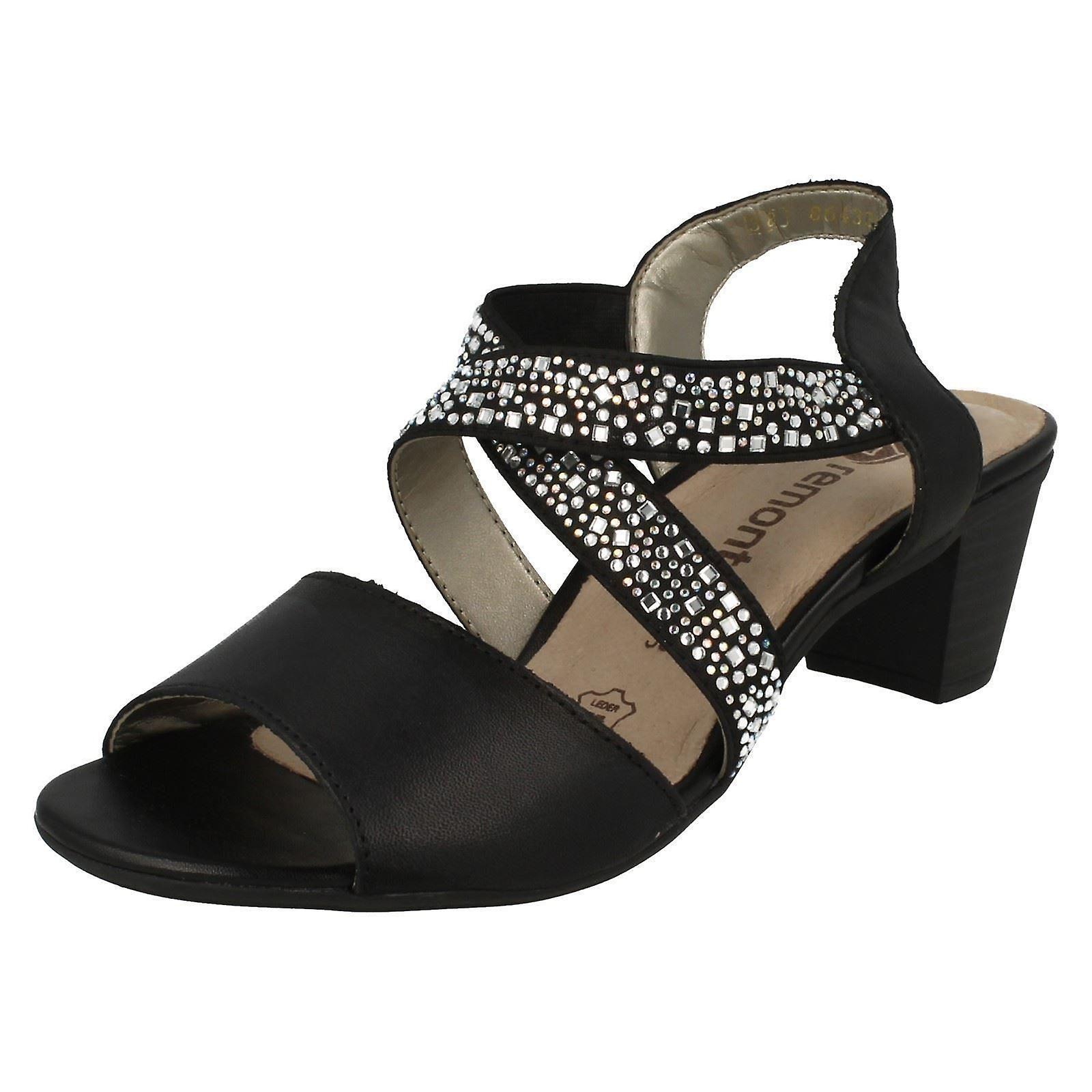 Ladies Remonte X Strap Heeled Sandals R9272