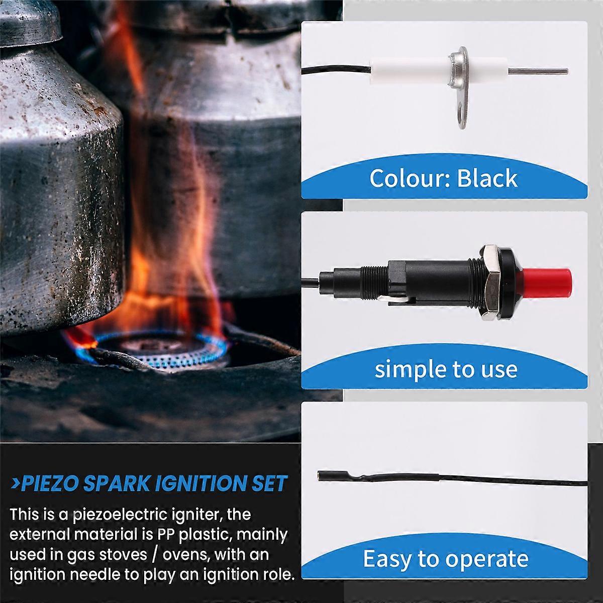 Piezo Ignition Set With Cable 1000Mm Long Push Button Kitchen Lighters For Gas Stoves Ovens ...