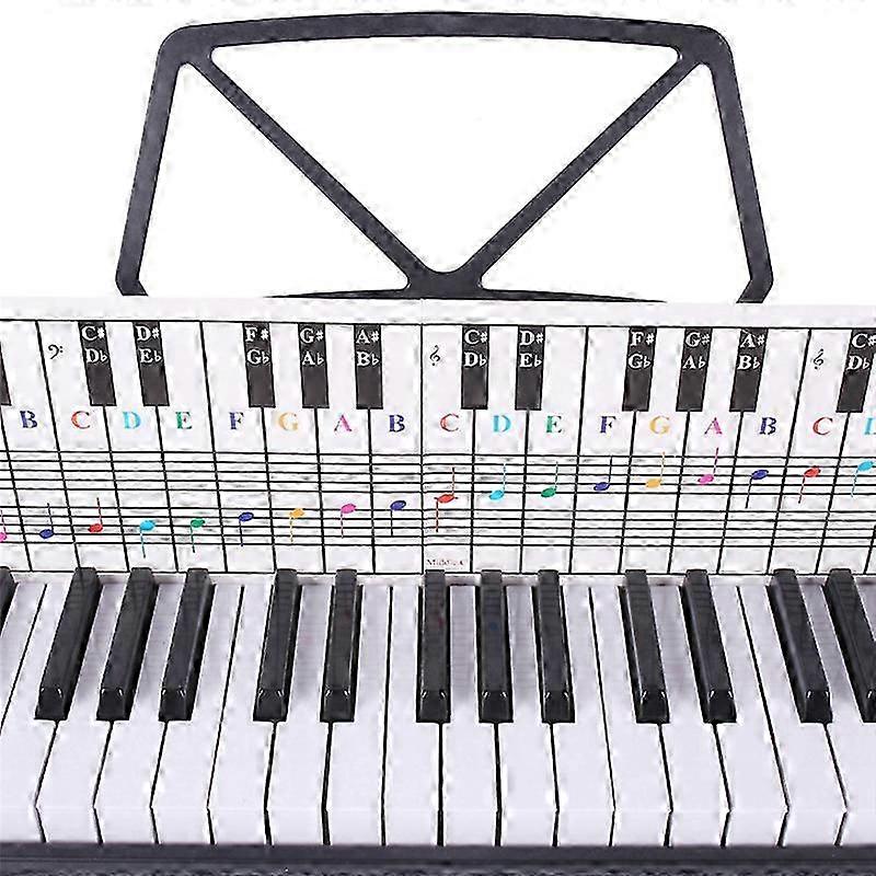 61Keys 88 Keys Piano Keyboard Reference Chart Five Line Piano Reference ...