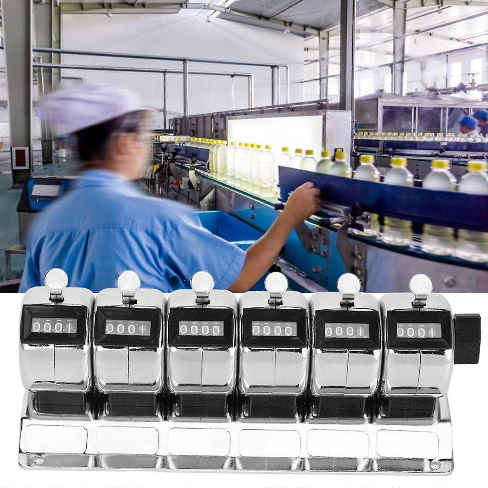 Stainless Steel Manual Clickers Counter 6 Unit Handheld Tally Device ...