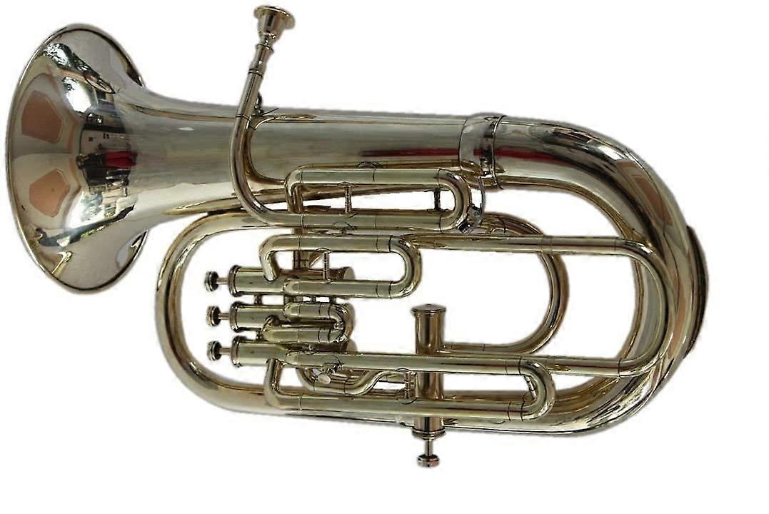 Brass Euphonium Bb/F 4 Valve Chrome Finish with Case and Silver ...