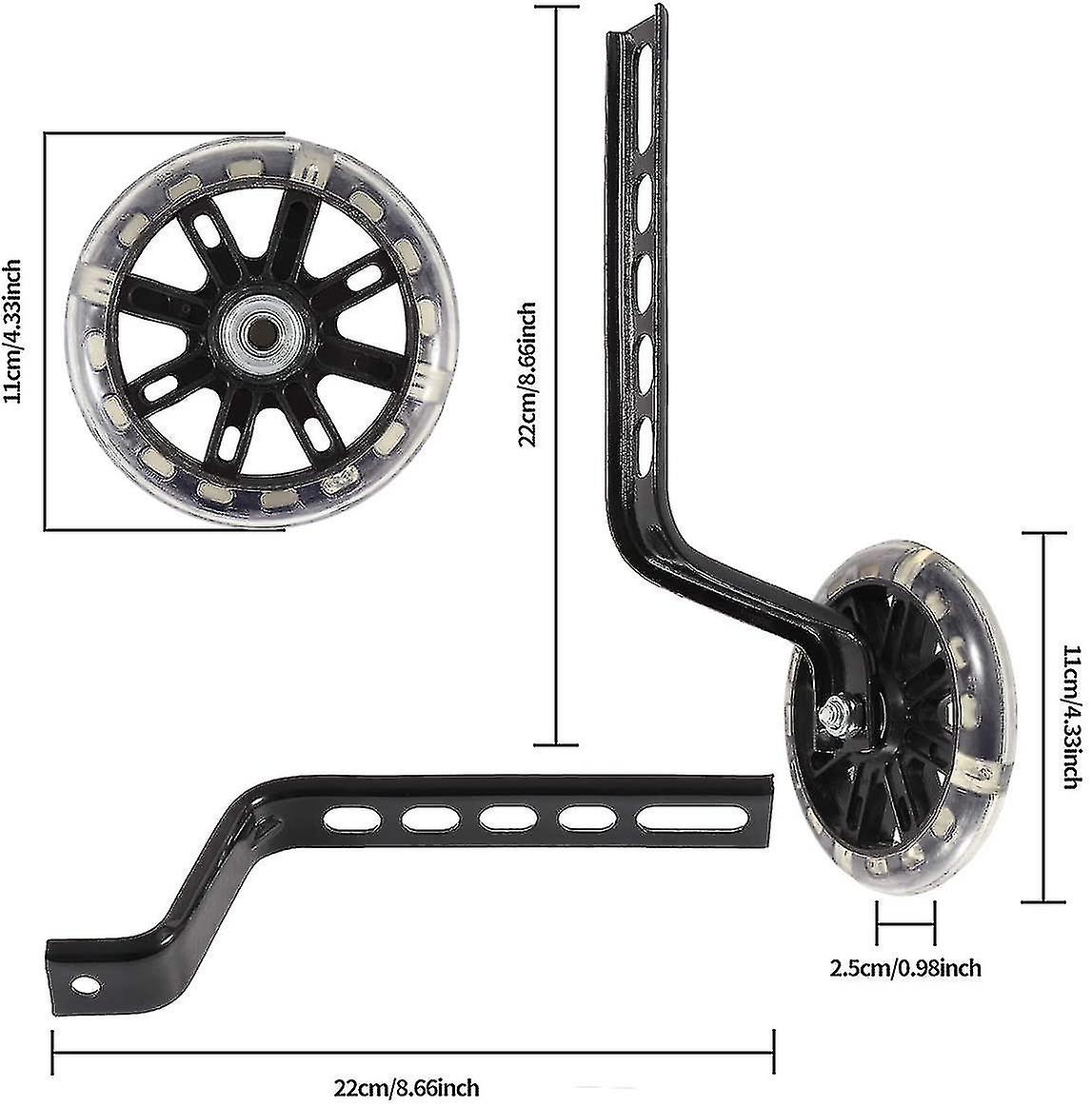 Bicycle Training Wheels For Kids, Black Bike Stabilizers Support Wheels ...
