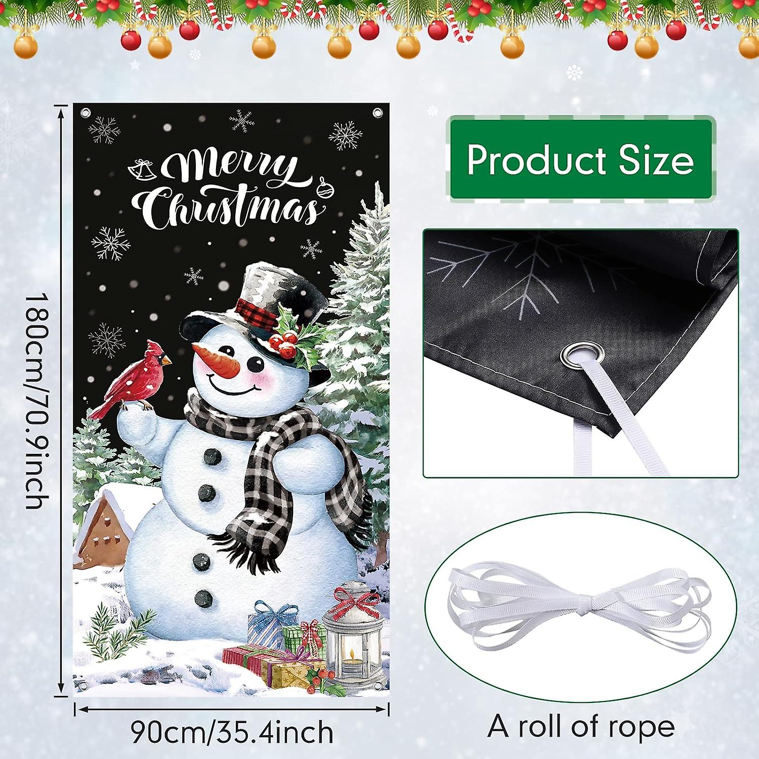 Christmas Snowman Door Cover Merry Christmas Door Decorations Winter ...