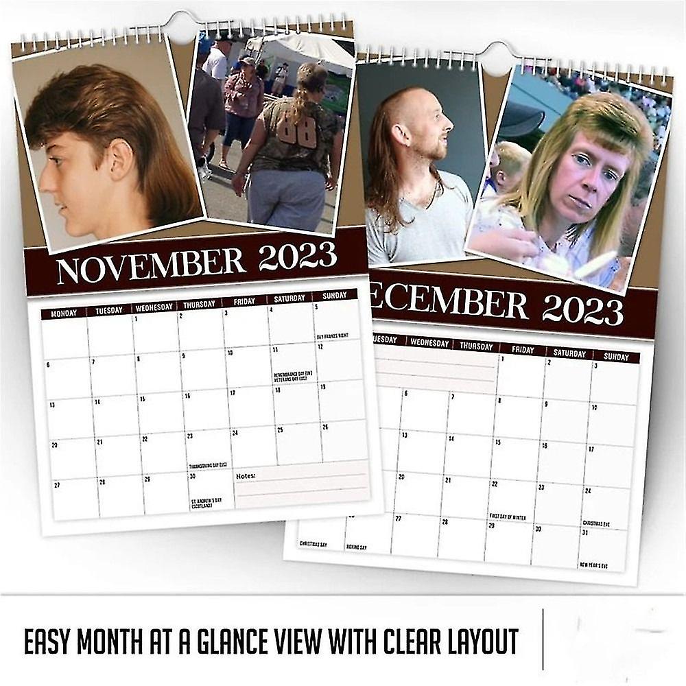 Aswei World's Greatest Mullets 2024 Wall Hanging Calendar Home ...