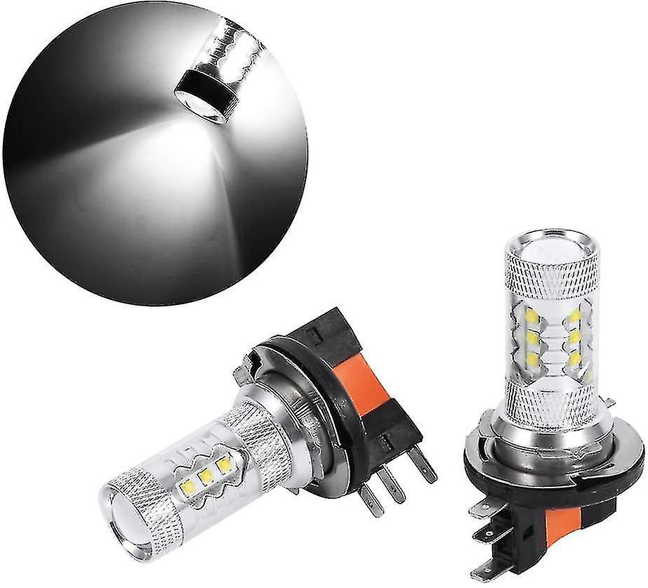 2pcs 80w H15 Led Bulbs White Car Headlight Bulbs Led Daytime Running ...