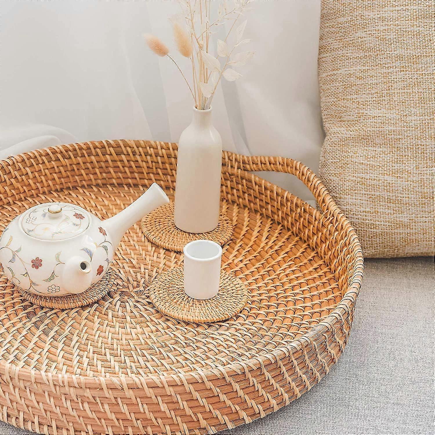 Rattan Coasters, Handmade Rattan Drink Coasters For Wine, Glass, Tea ...