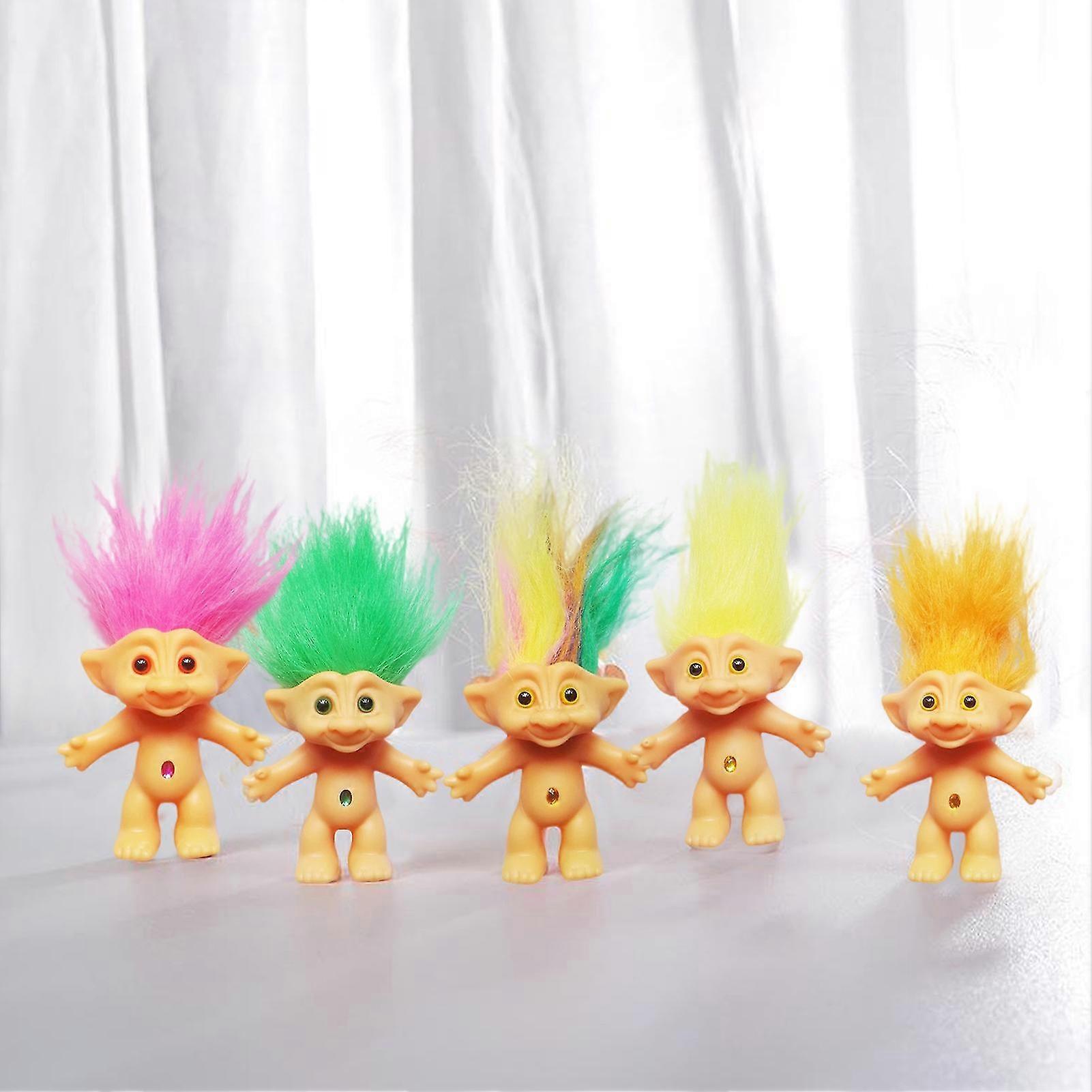 10cm Troll Doll Model Colored Long Hair Dam Doll Miniature Figurine ...