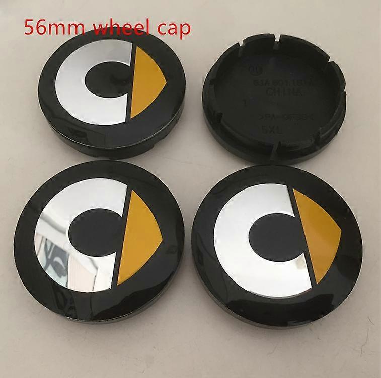 4pcs 56mm 60mm Smart Car Wheel Center Cap Badge hub covers emblem ...