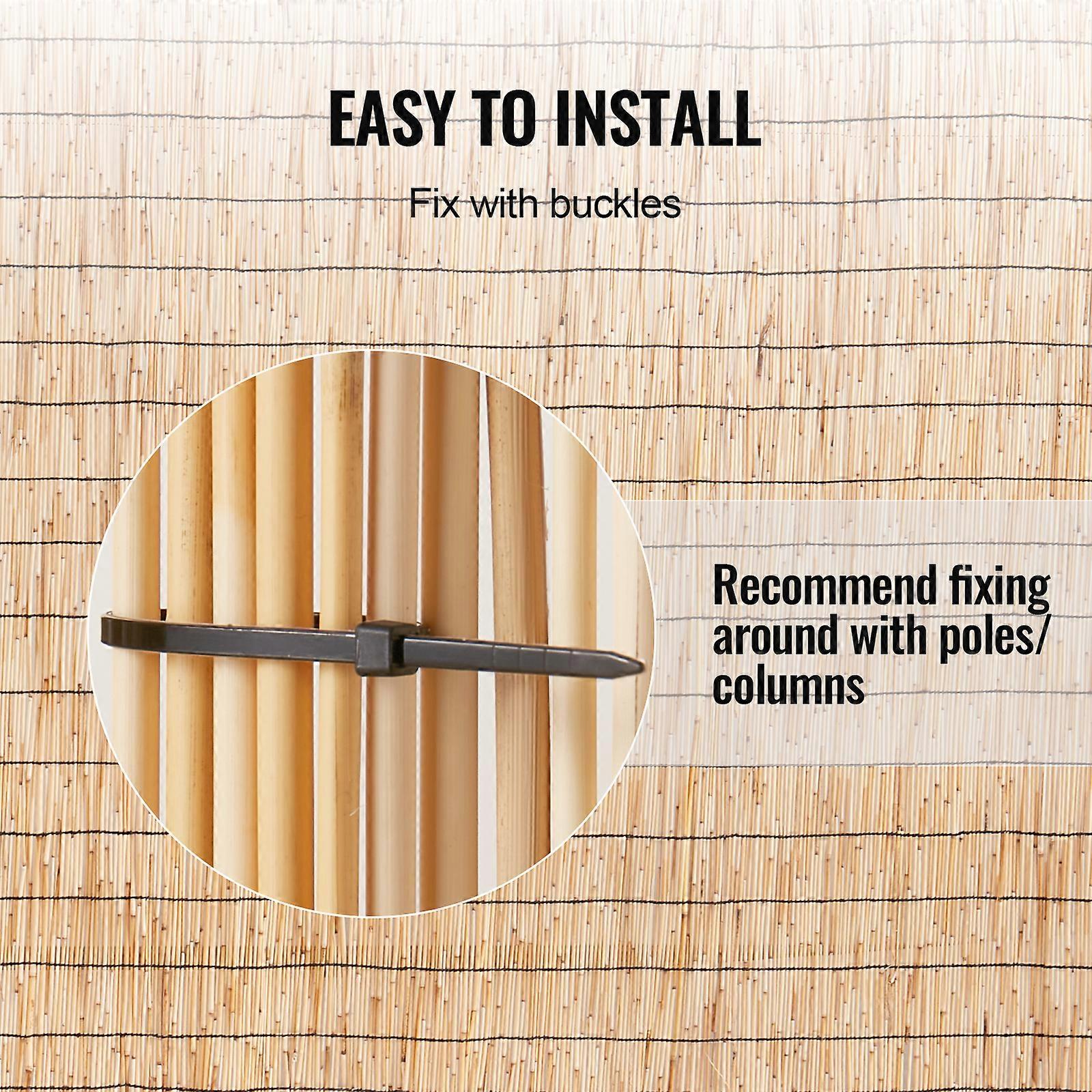 Natural Reed Fencing, 4 ft x 16.4 ft, 2 Pack Balcony Reed Fence Roll ...