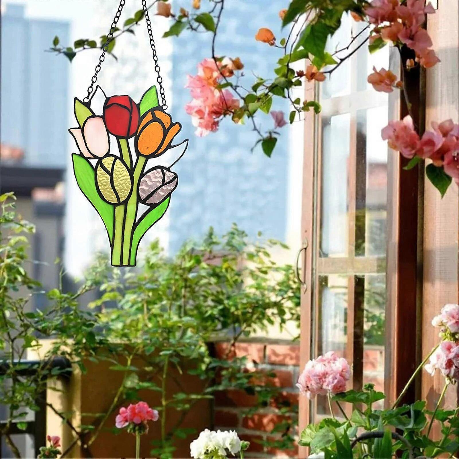 Stained Glass Window Hangings Tulip Stained Glass Window Hangings ...