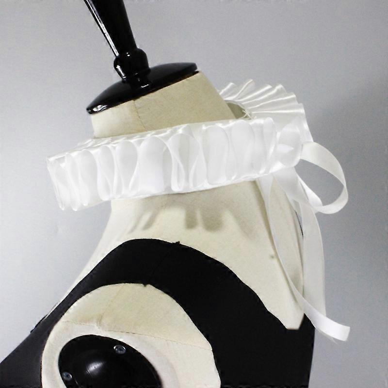 Women Romantic Ribbon Bow Ruffled Fake Collar Victorian Renaissance ...