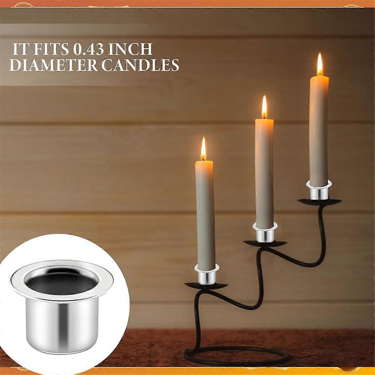Metal Candle Holder with Round Flat Base Candle Cup Reusable Candle ...