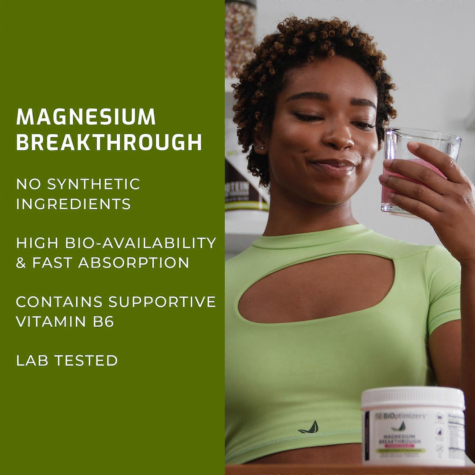 BiOptimizers Magnesium Breakthrough Drink Raspberry Lemonade 6 oz 30 ...