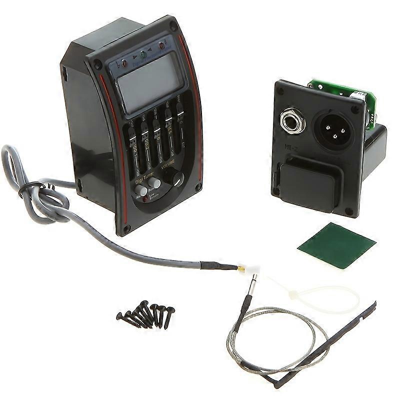 Professional 5-Band EQ Guitar Bass Preamp with LCD Tuner and Piezo ...