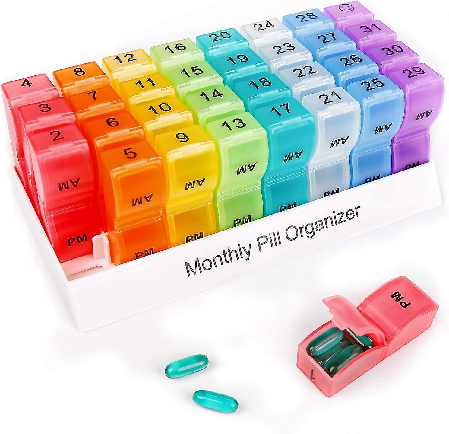 31 Days Monthly Pill Organizer Am Pm Pill Organizer 2 Times A Day ...
