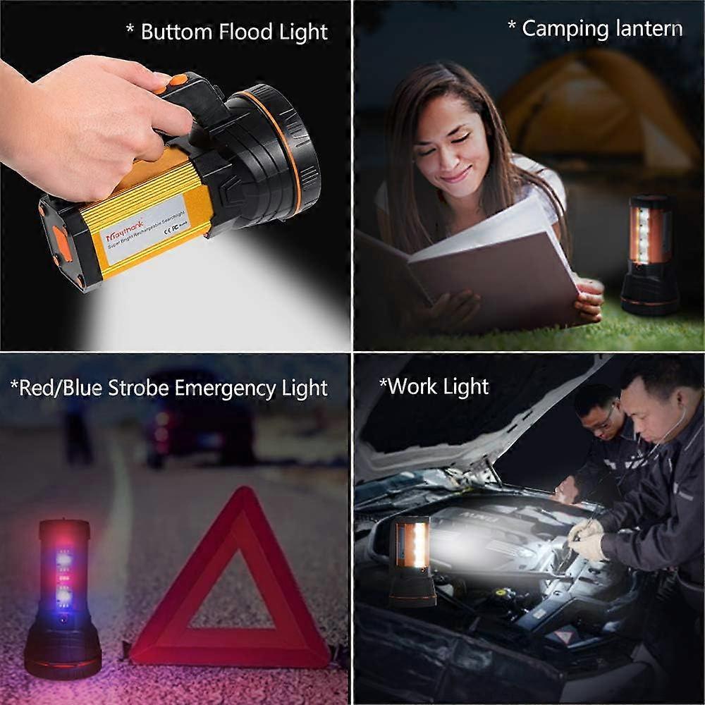 Ultra Powerful LED Rechargeable Torch Flashlight, Large Super Bright ...
