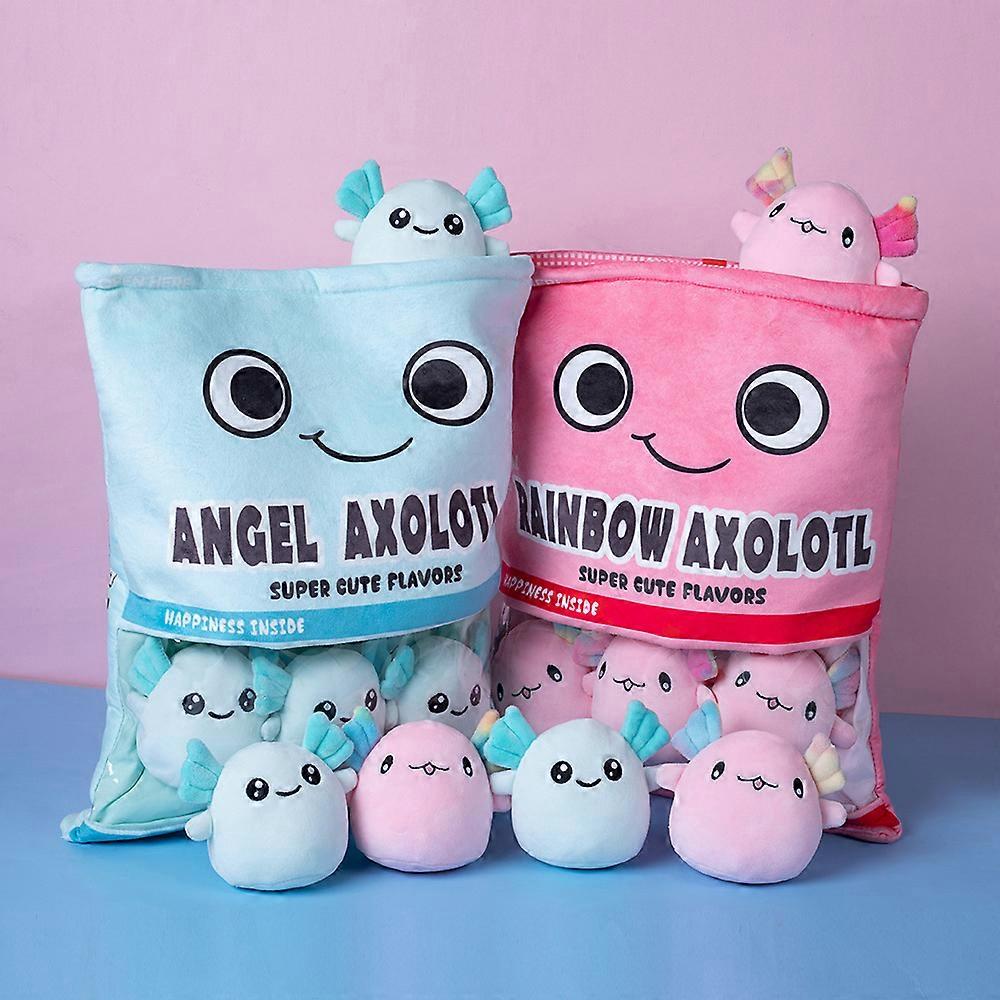 A Plushie Bag Pudding Toys Cookie Puff Balls Mini Newt Axolotl Animals ...