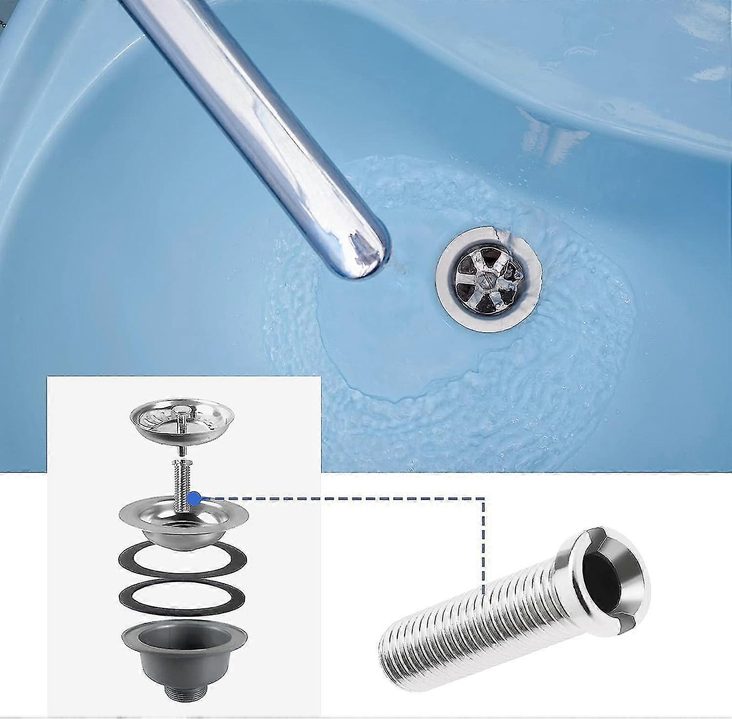 2pcs 304 Stainless Steel Kitchen Sink Strainer Screw Threaded Waste ...