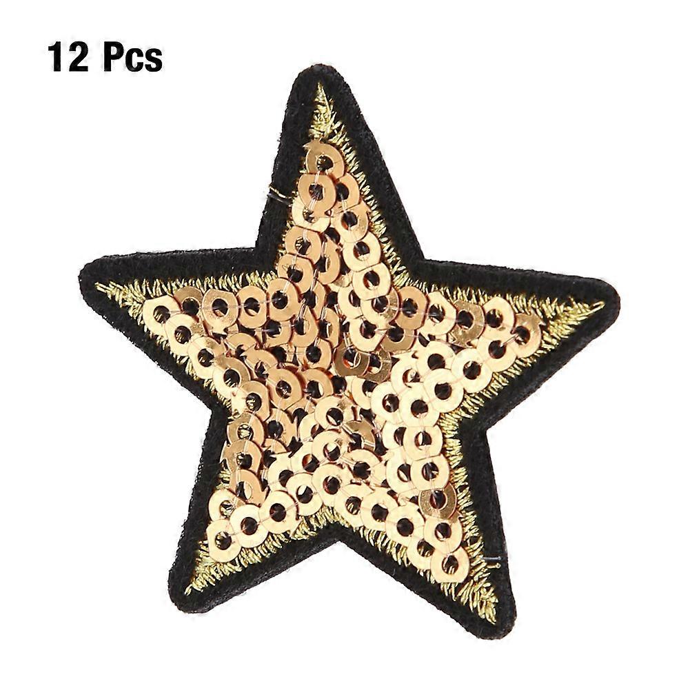 12pcs DIY Sequined Star Pattern Embroidery Sticker Clothes Patch ...