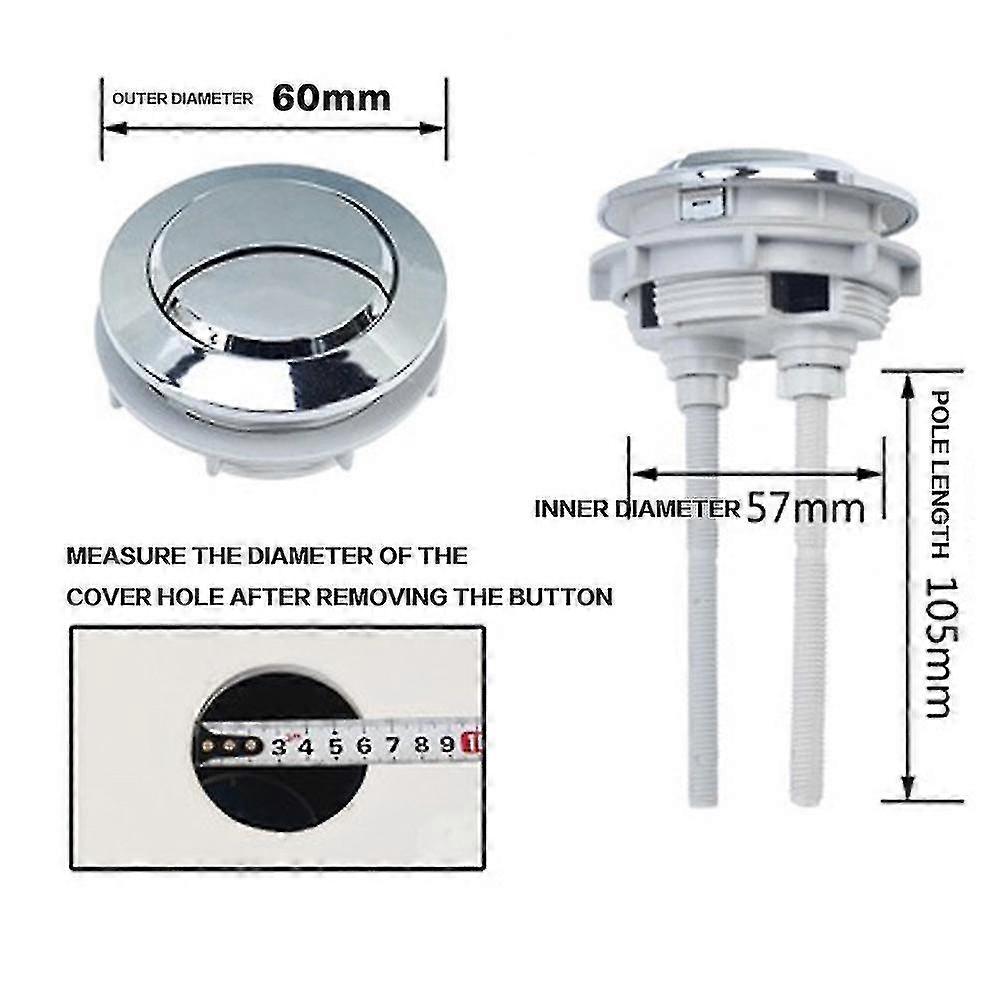 Universal Replacements Dual Flush Push Buttons Toilet Cistern Flush ...