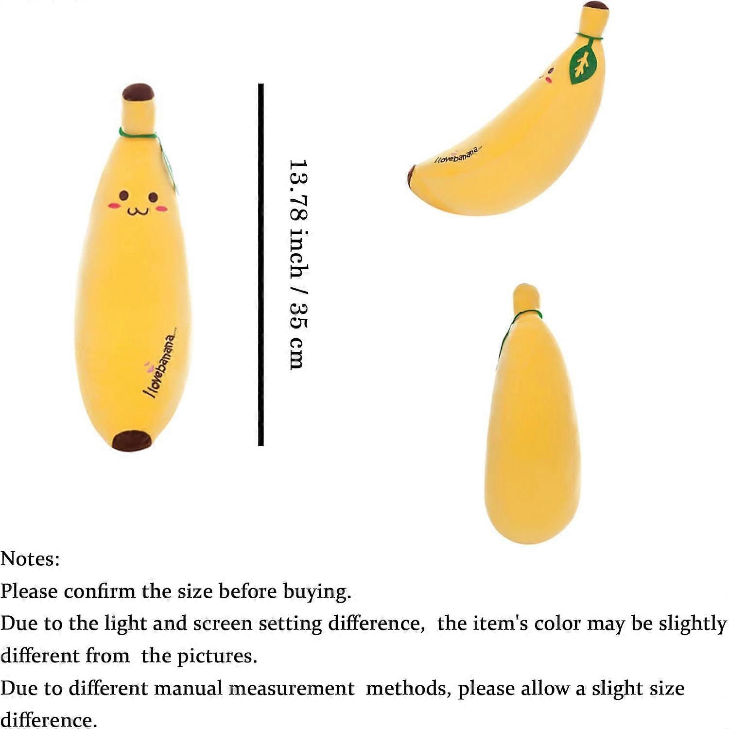 SBSG Banana Plush Pillow Stuffed Banana Plushie Cute Fruit Toy for Kids ...