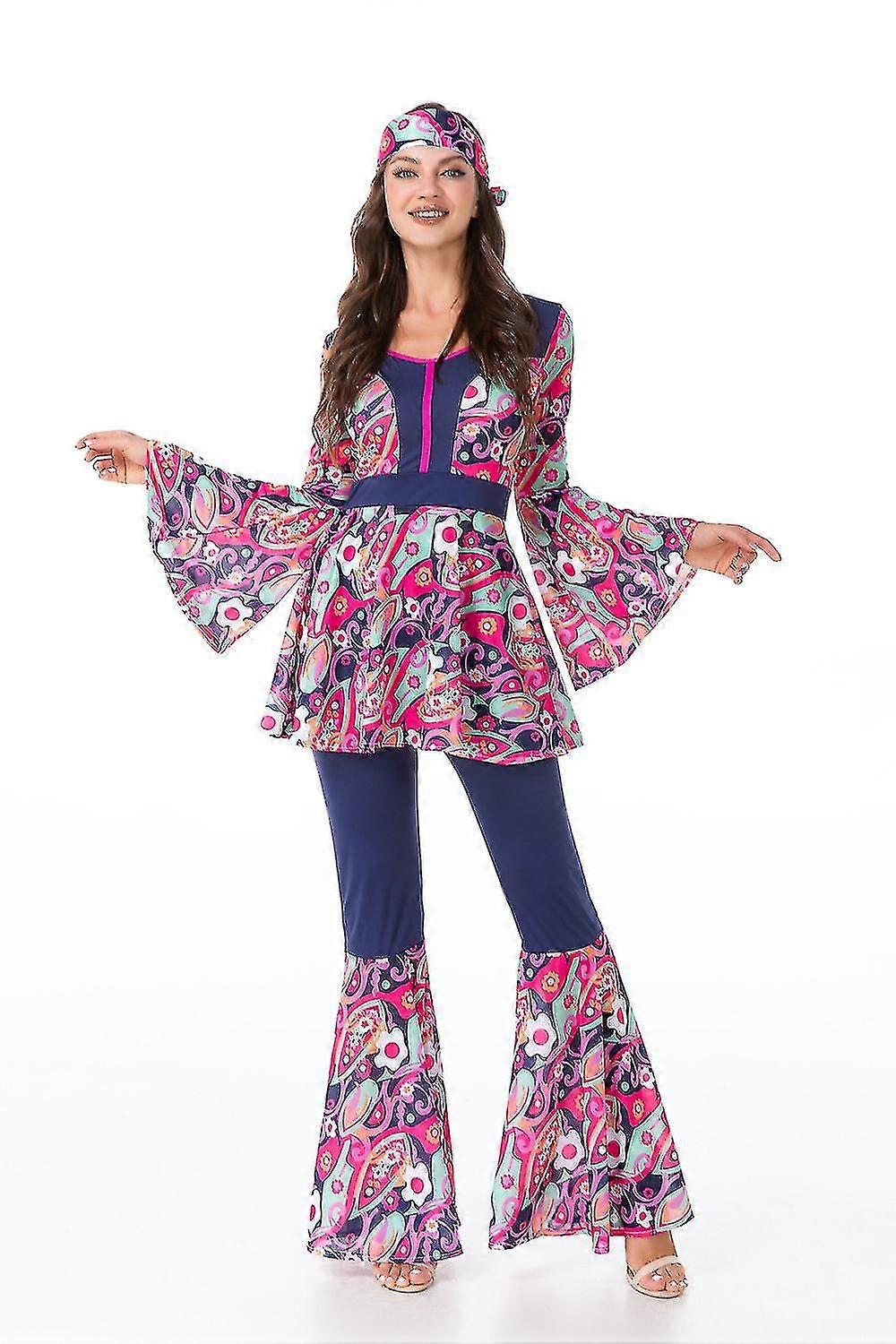 Retro 60s 70s Hippie Cosplay Carnival Halloween Costume For Men Women ...