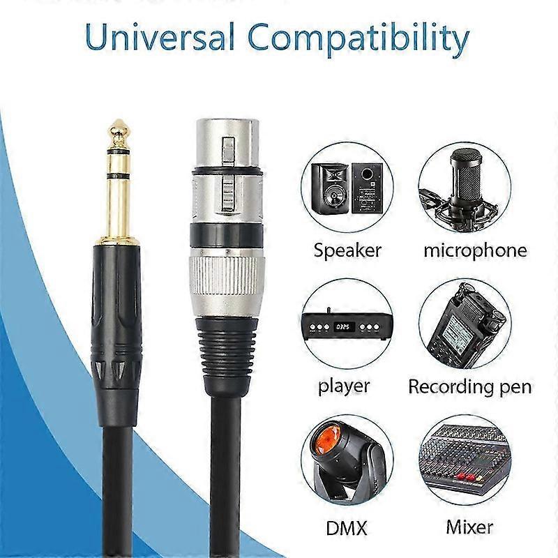 3 Pin Microphone Cable 6.35mm Jack Copper Speaker Mic Size 1/4 Inch Xlr ...