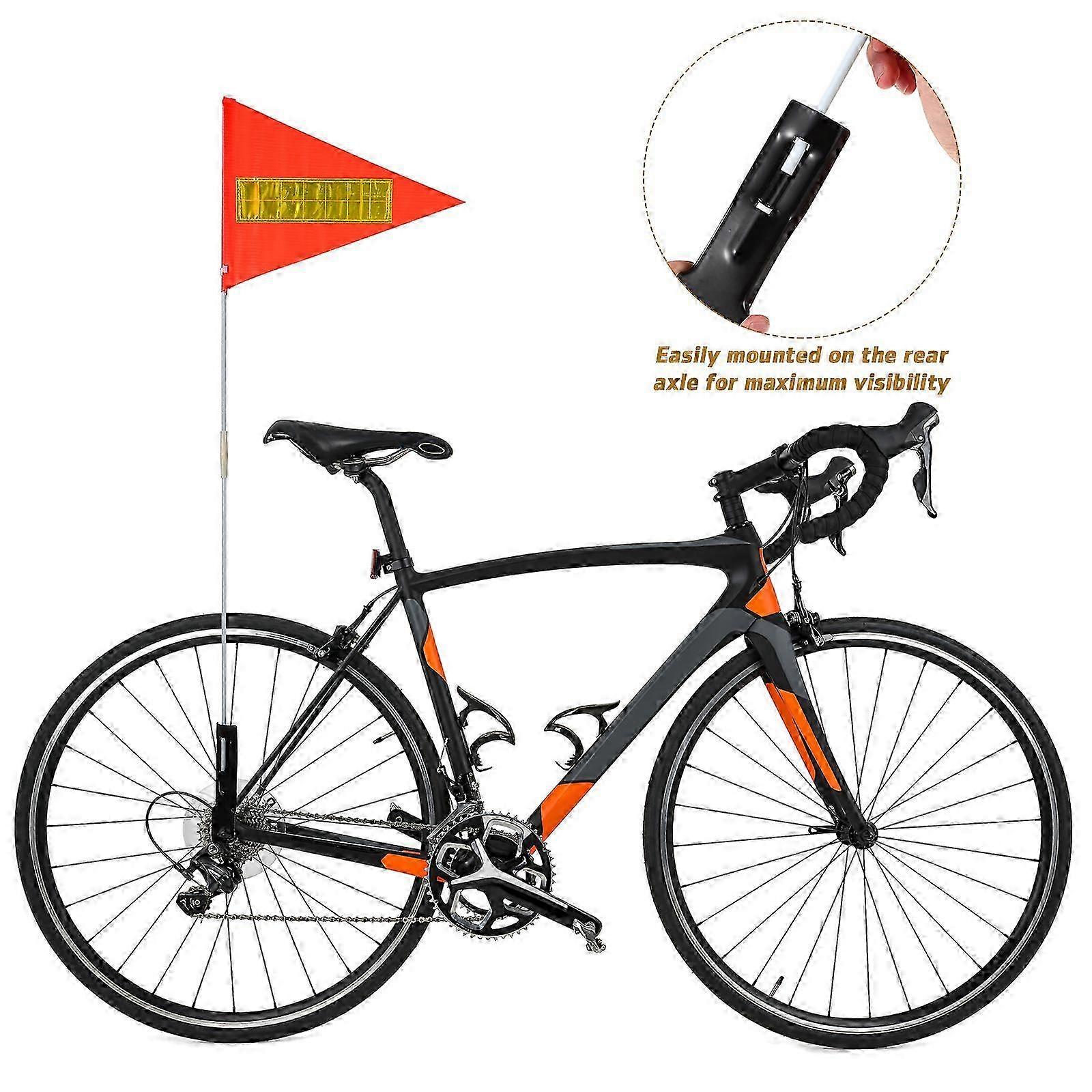 1 Set Bicycle Flag Bike Flag Bicycle Safety Flag Go Kart Flags With Pole Bike Flag Pole Outdoor ...