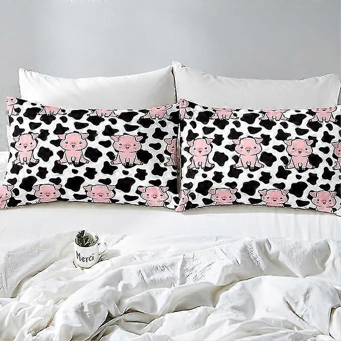 Pig Duvet Cover Kids Cute Pink Pig Bedding Sets Black White Cow Bedding ...