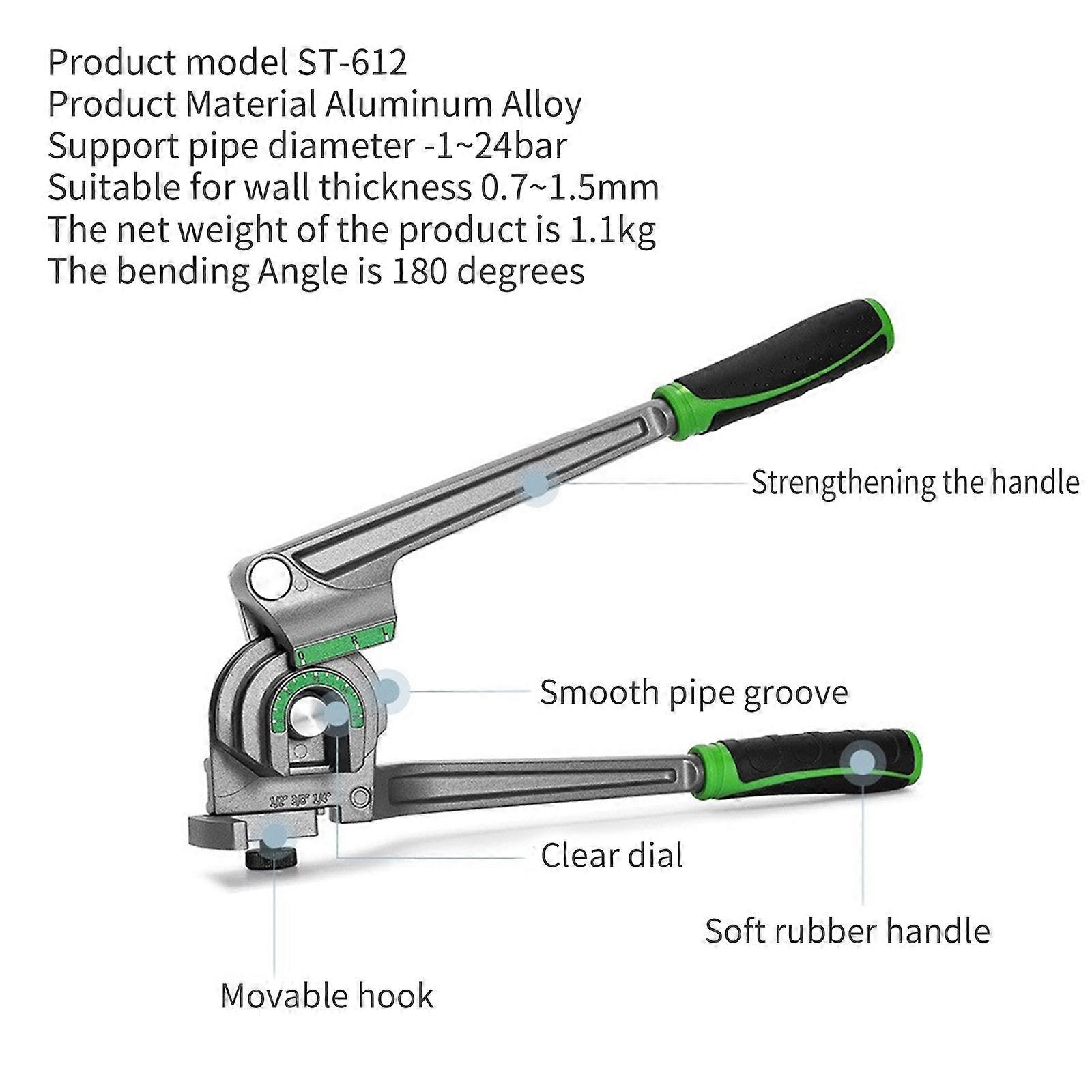 180 Degree Pipe Bending Tool Copper Bender Copper Tubing Bender 1/4'' 5/16'' 3/8'' 1/2' Manual ...