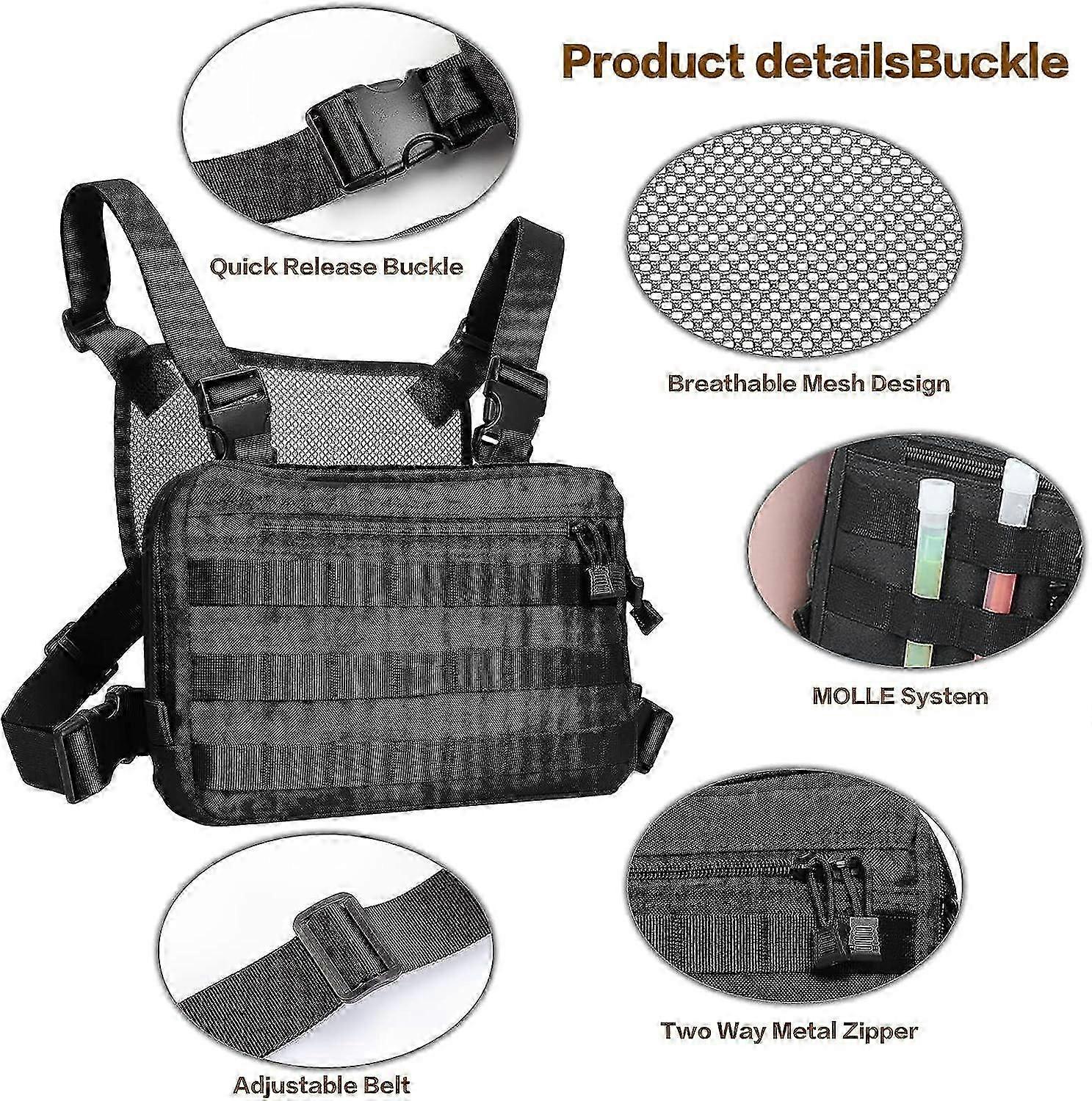 Tactical Chest Rig Molle Radio Chest Harness Holder Holster Vest for ...