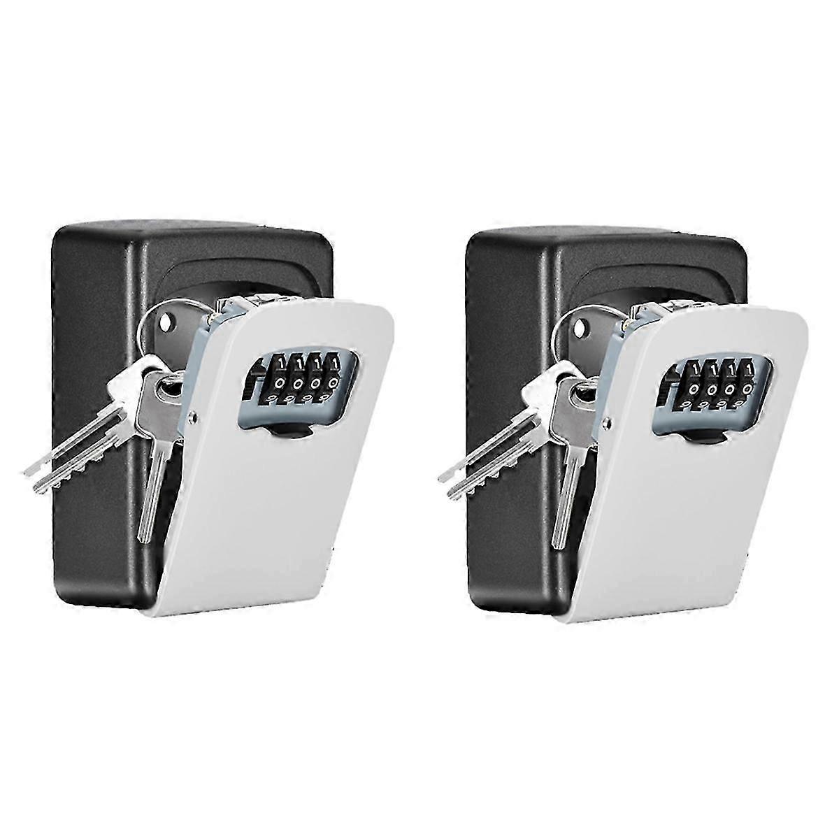 Key Lock Box Wall Mounted, 4 Digit Combination Lockbox for Outside 5 ...