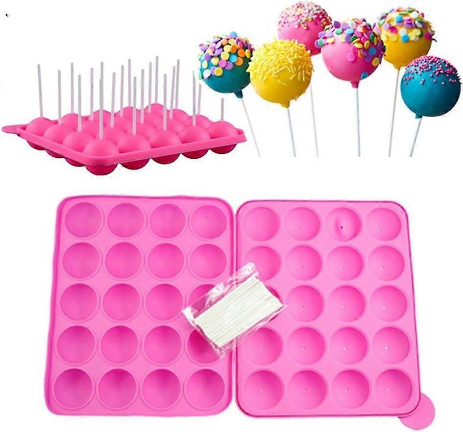 20 Cavity Silicone Tray Pop Cake Stick Mould- Lollipop Party Cupcake ...