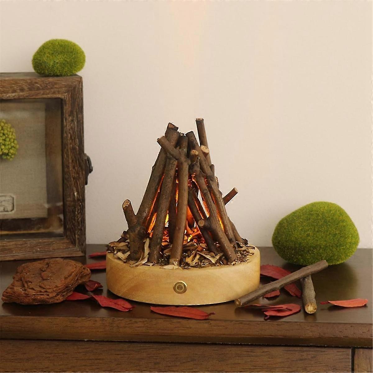 Fake Bonfire Night Light USB Rechargeable 3 Modes Fake Fire Lamp ...