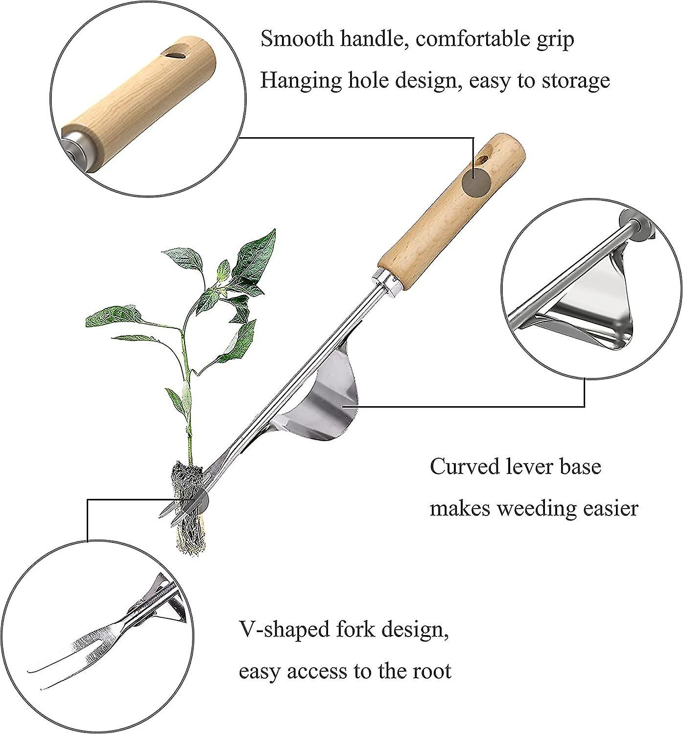 2 Pieces Handheld Weeder Stainless Steel Weeding Tool Manual Handle ...