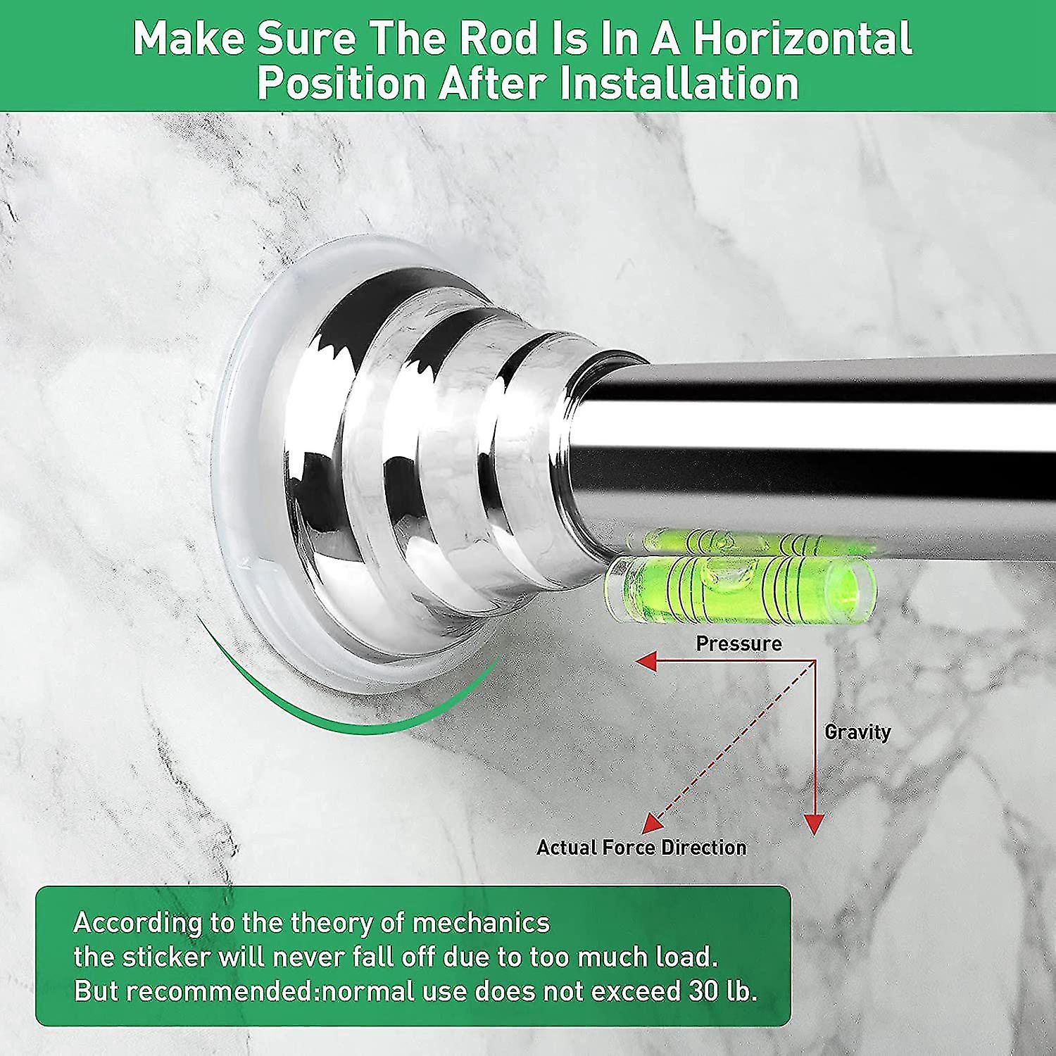 Adhesive Shower Curtain Rod Holder,no Slippage Wall Mount Retainer Of ...