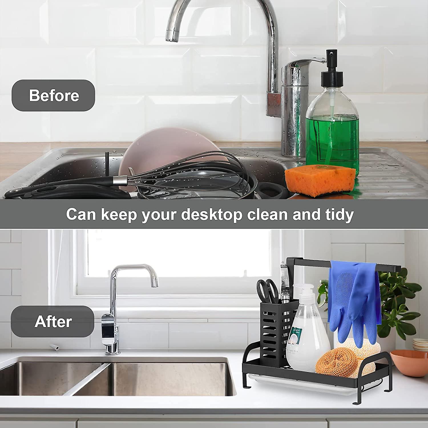 Kitchen Sink Organizer, Kitchen Sink Storage for Detergent/Sponge/Spoon ...