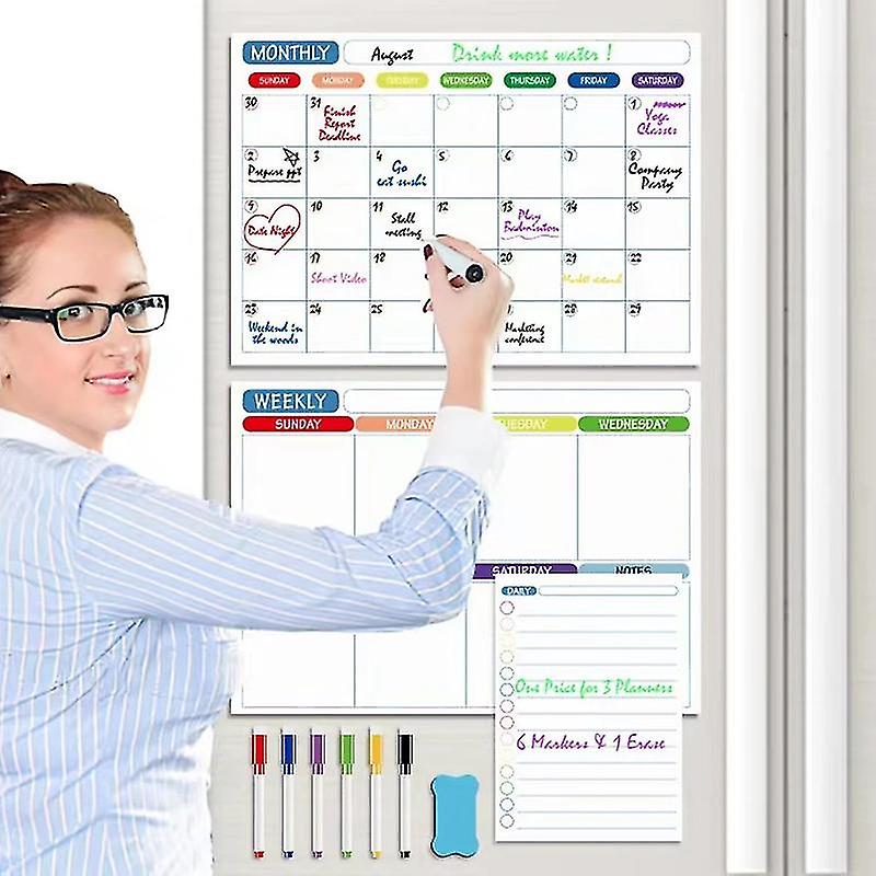 Magnetic Monthly Weekly Planner Calendar Table Dry Erase Whiteboard ...