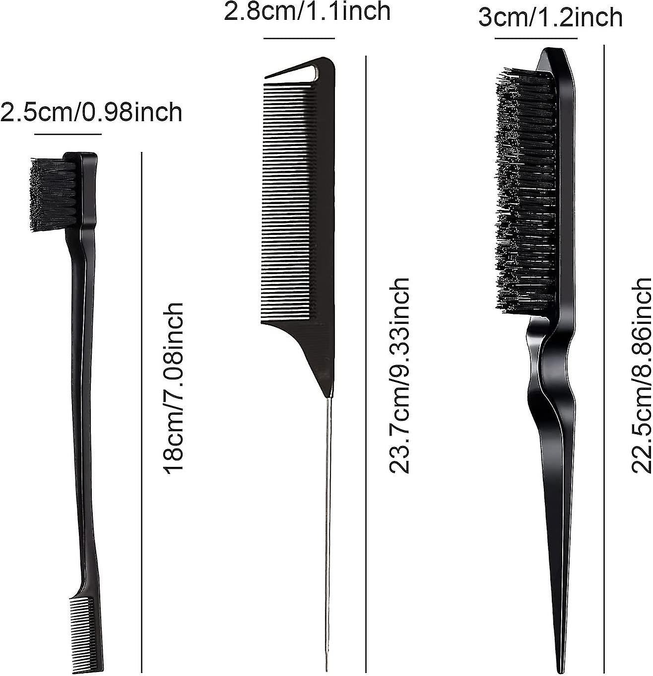 Hair Styling Comb Set Hair Brush Teasing Fluffy Hair Brush Rat Tail ...