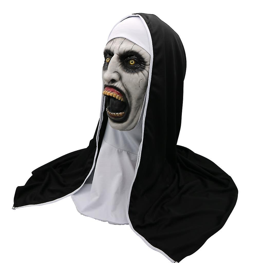 The Horror Scary Nun Latex Mask With/headscarf Valak Cosplay For ...